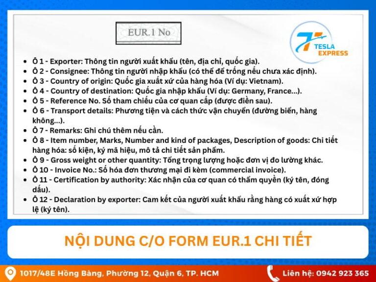 CO Form EUR 1 là gì giải đáp TẤT TẦN TẬT về CO EUR Form